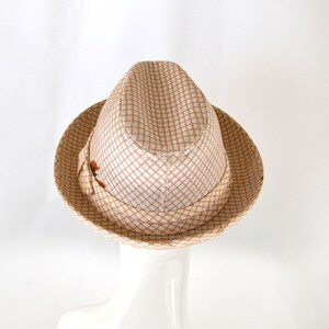 Vintage Ivory, Red and Orange Plaid Fedora by Dobbs Fifth Avenue ...