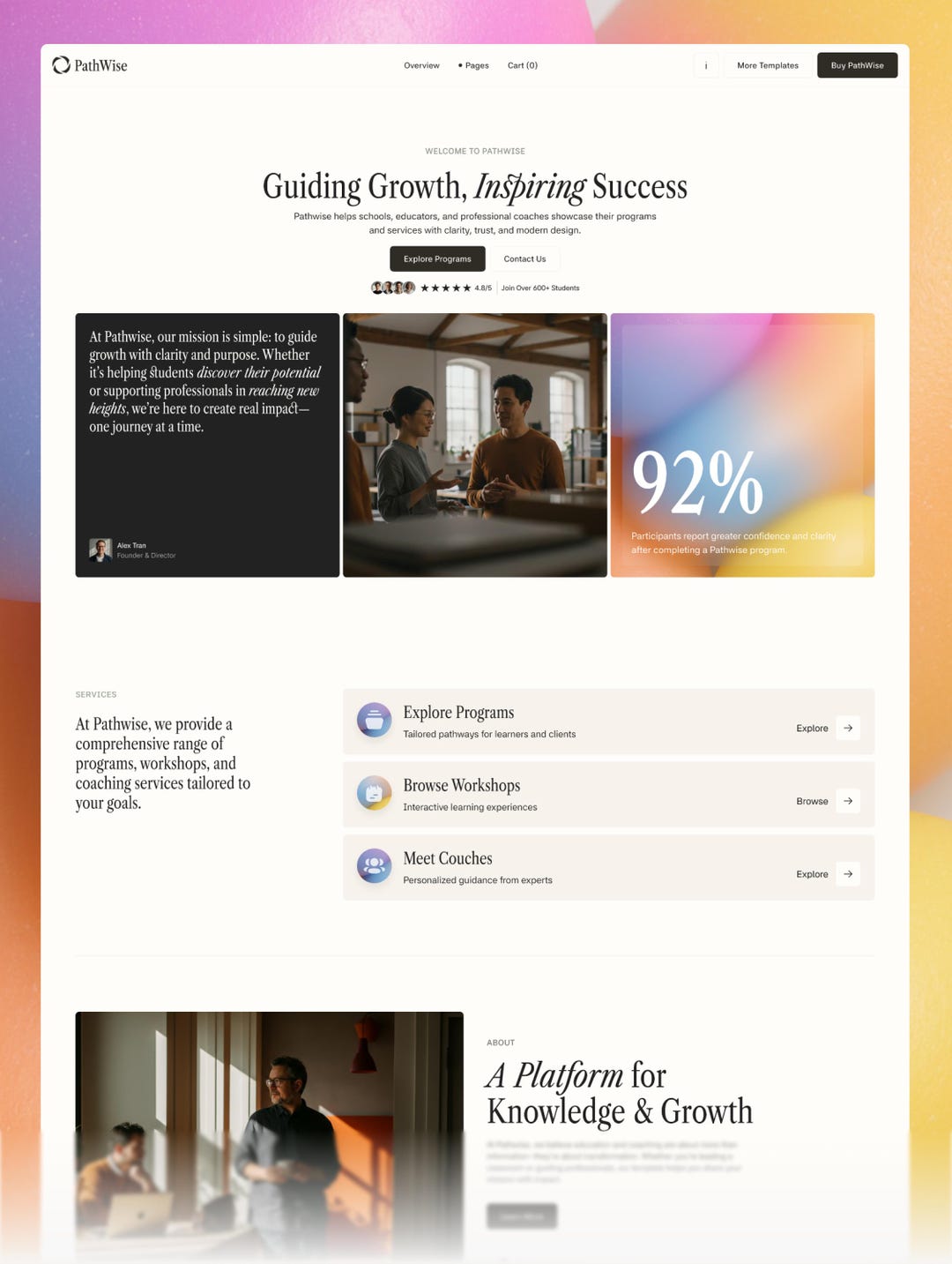 Pathwise | Consulting & Education Webflow Template | Live Preview ...