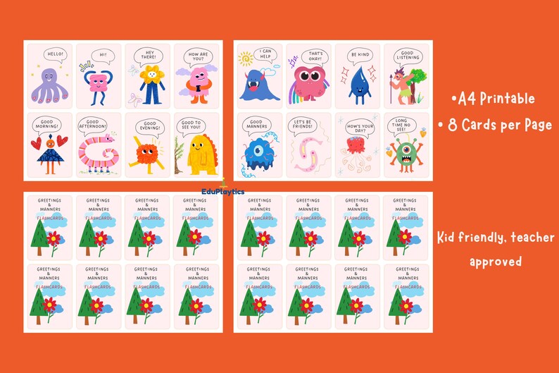 Polite Words & Manners Flashcards | Social Emotional Learning, Greetings Cards | Preschool, Prek ...