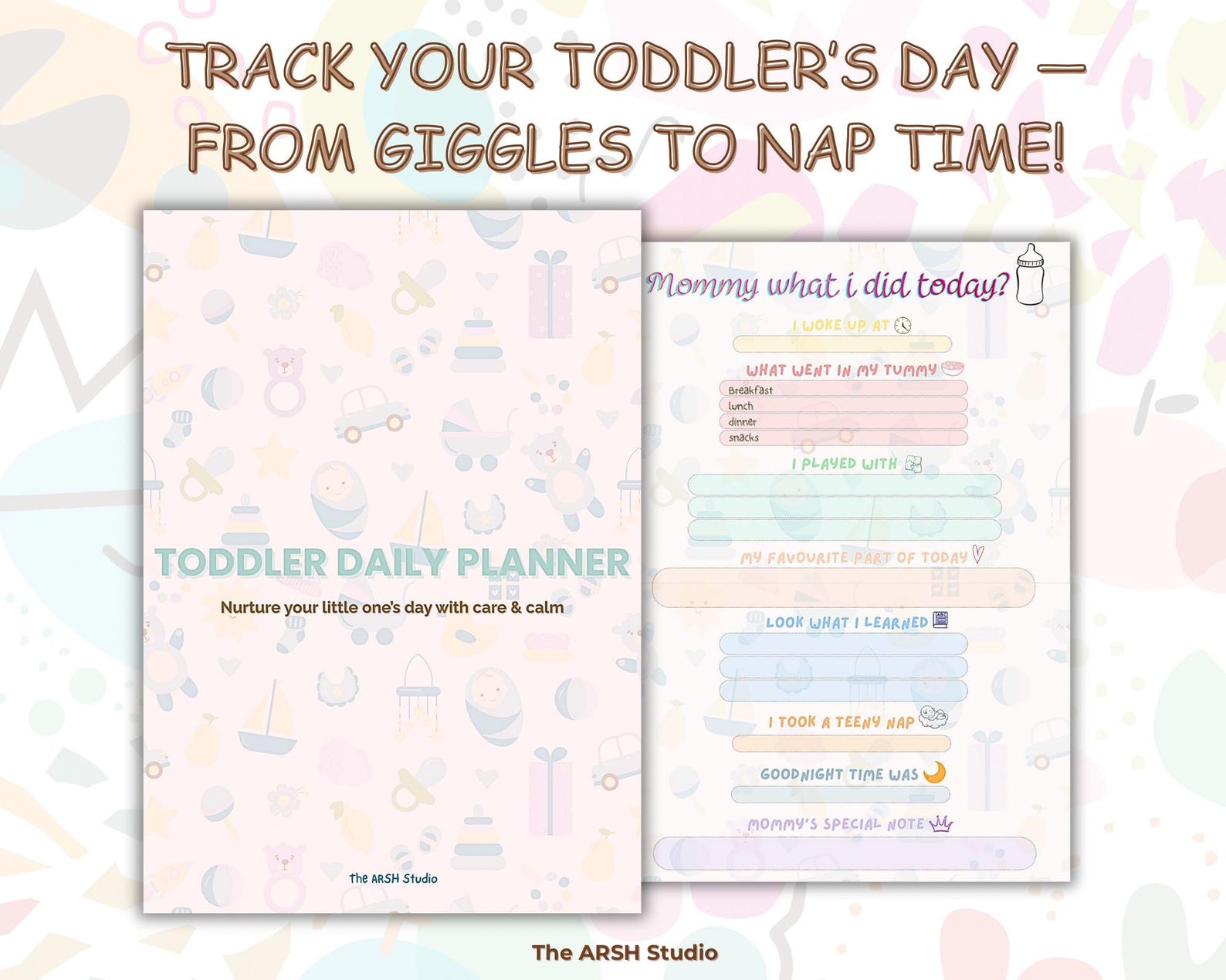 Toddler Daily Planner Printable | Baby Journal Page (digital Download ...