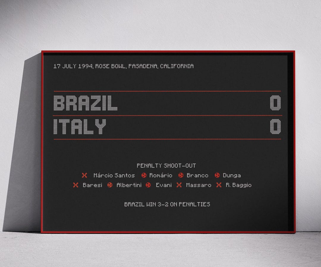 Team Brazil Poster 1994 - Football World Cup Poster - Vingate Poster ...