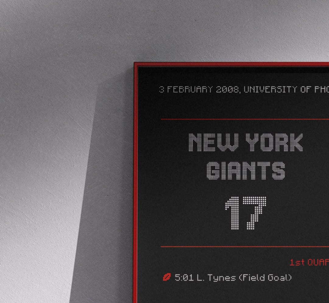 New York Giants Poster 2008 - Super Bowl XLII Print - NFL Poster ...