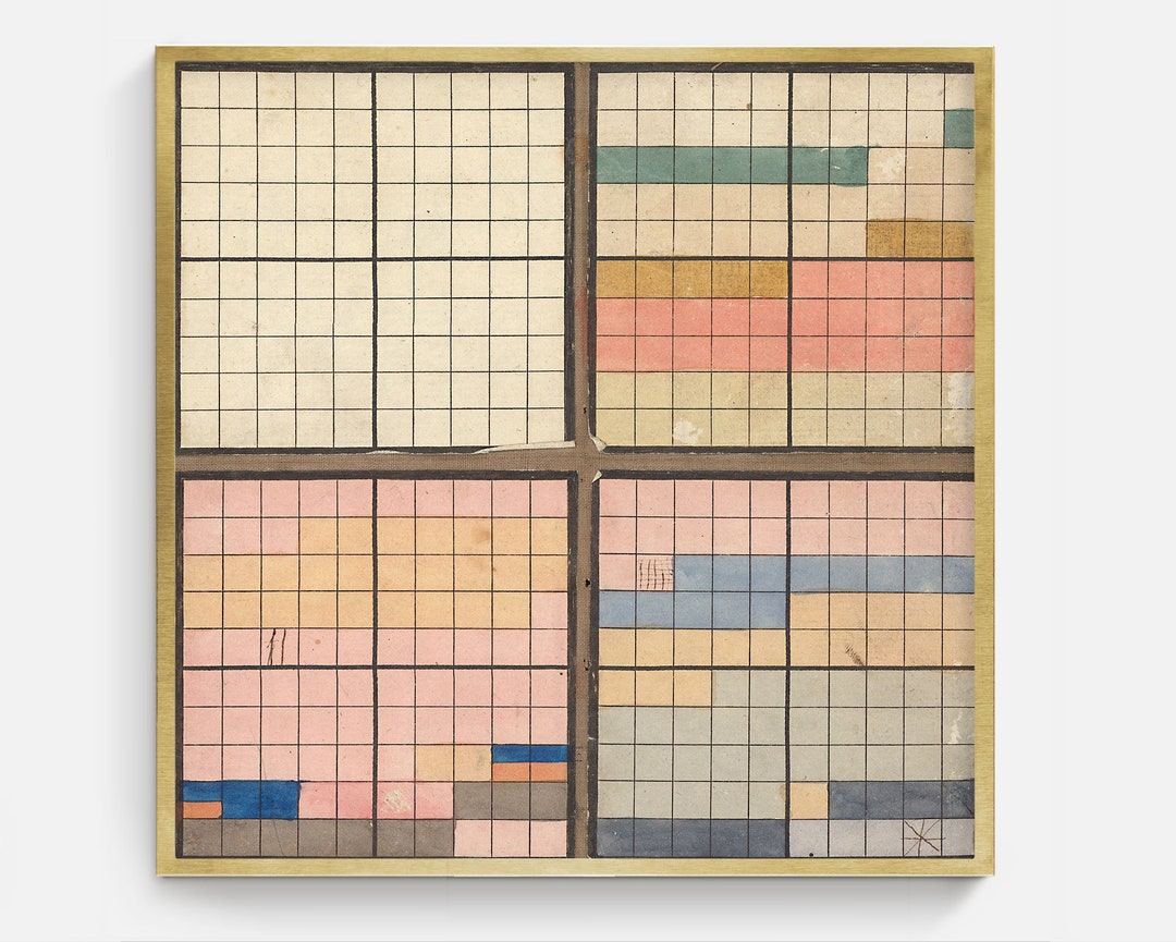 Vintage Color Grid Art Print: Square Color Theory (digital Download) - Etsy
