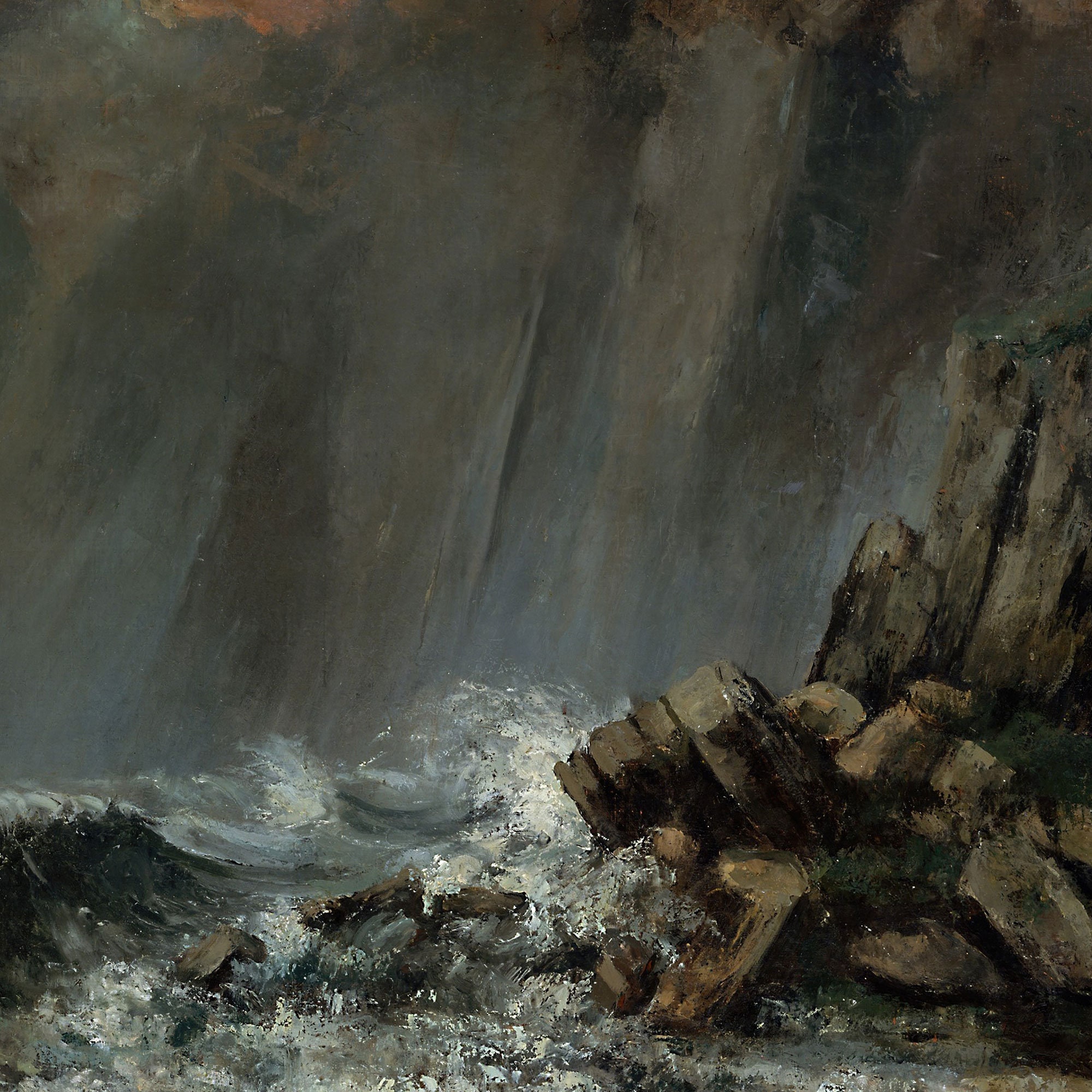 Dark Seas Storm Painting Vintage Stormy Sea Art Print | Etsy