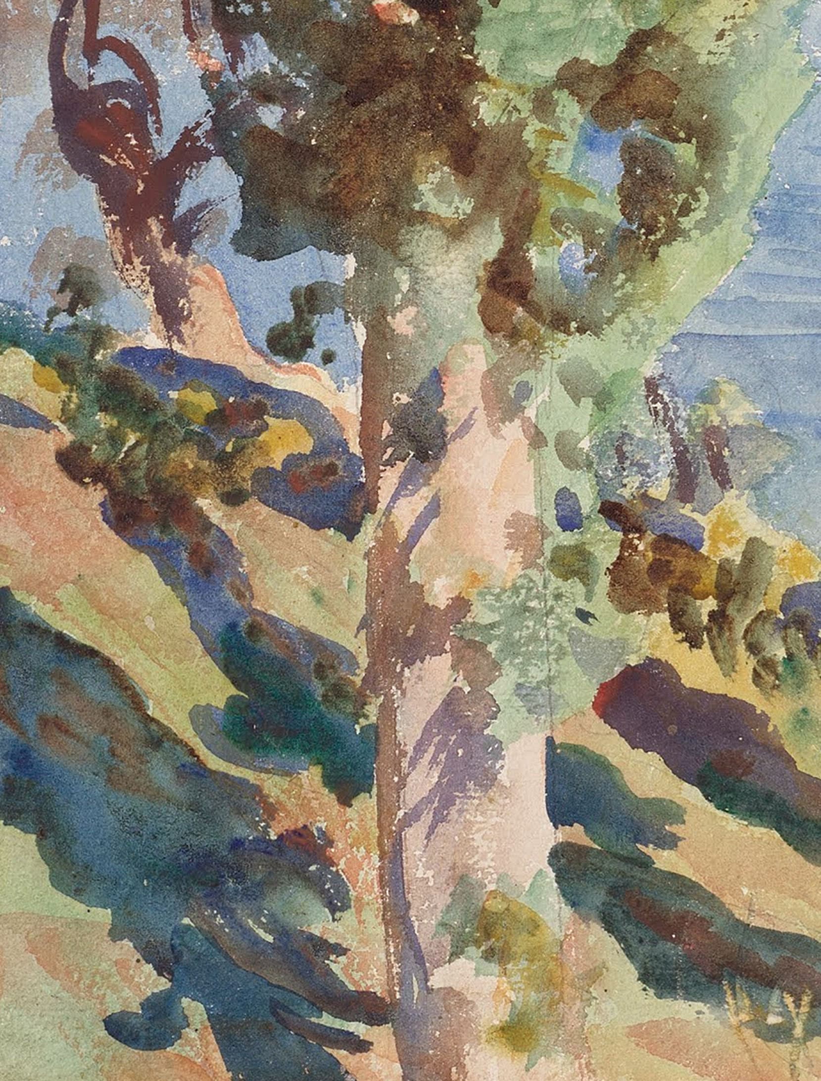 Cypress Trees Watercolor | Vintage Artwork Digital Download Printable ...