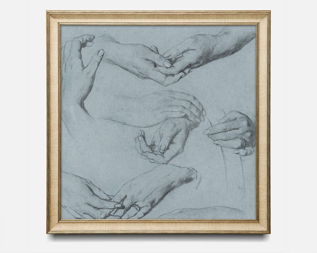 Square Hand Sketch | Vintage Printable Wall Art, Downloadable Art ...