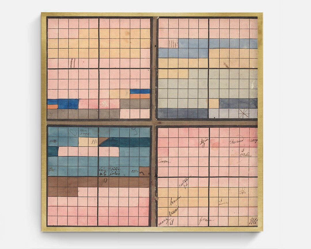 Vintage Color Theory Art Print: Square Grid No. 3 (digital Download) - Etsy