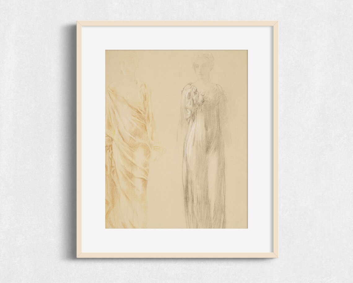 Drapery Study Vintage Printable Sketch Figure Study Digital - Etsy
