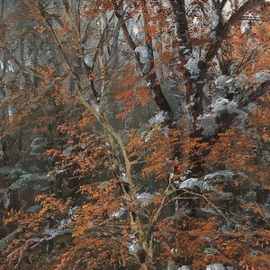 Early Snowfall Vintage Holiday Landscape Snowy River in Woods Artwork ...