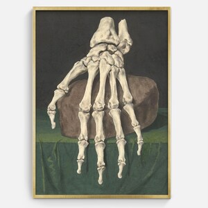 Vintage Skeleton Hand Art Print: Gothic Halloween Decor (digital ...