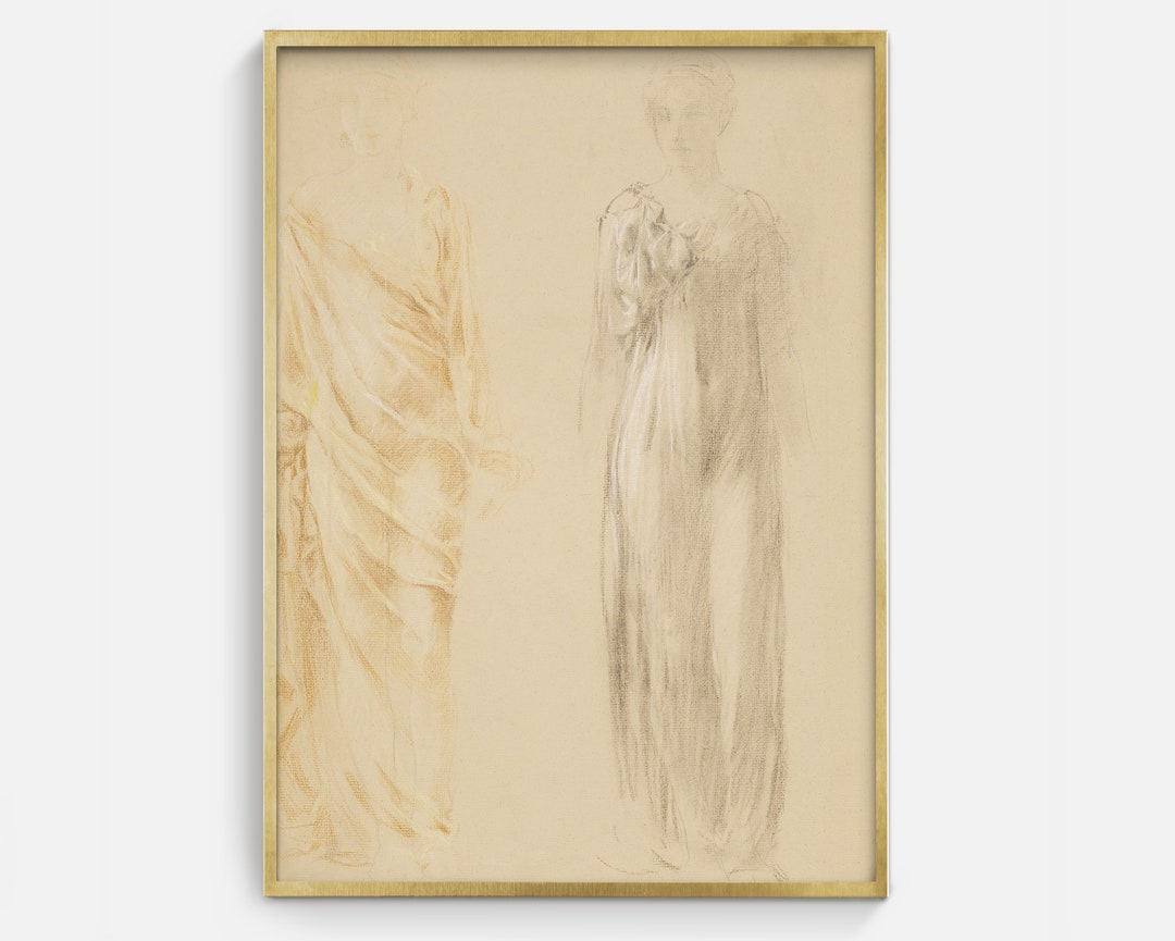Drapery Study | Vintage Printable Sketch Figure Study Digital Download ...