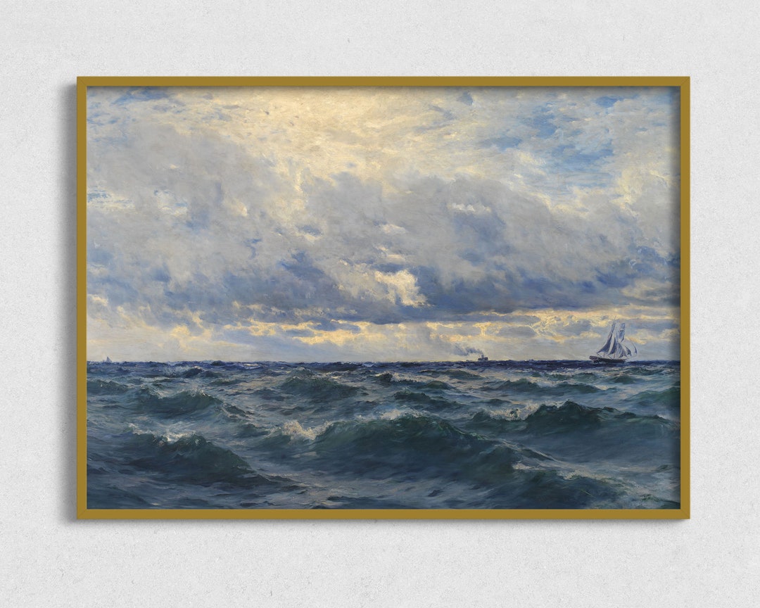 Vintage Seascape Digital Art Download, Printable Nautical Antique ...