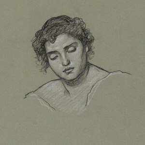 Printable Vintage Sketch of Woman, Downloadable Art Print of Lady ...