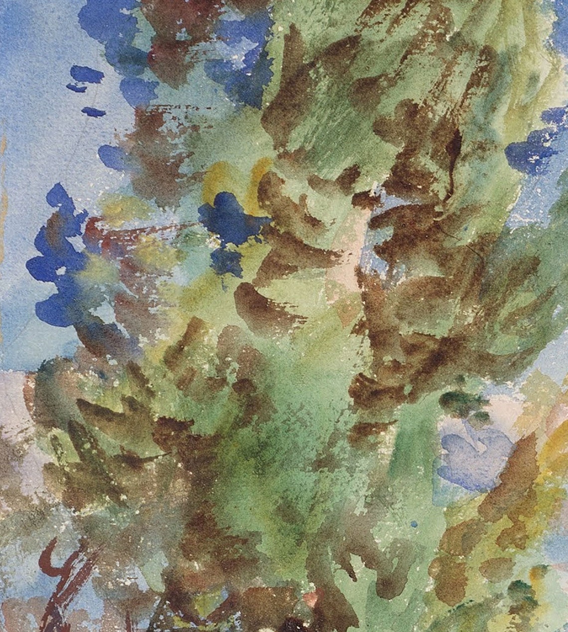 Cypress Trees Watercolor Vintage Artwork Digital Download | Etsy