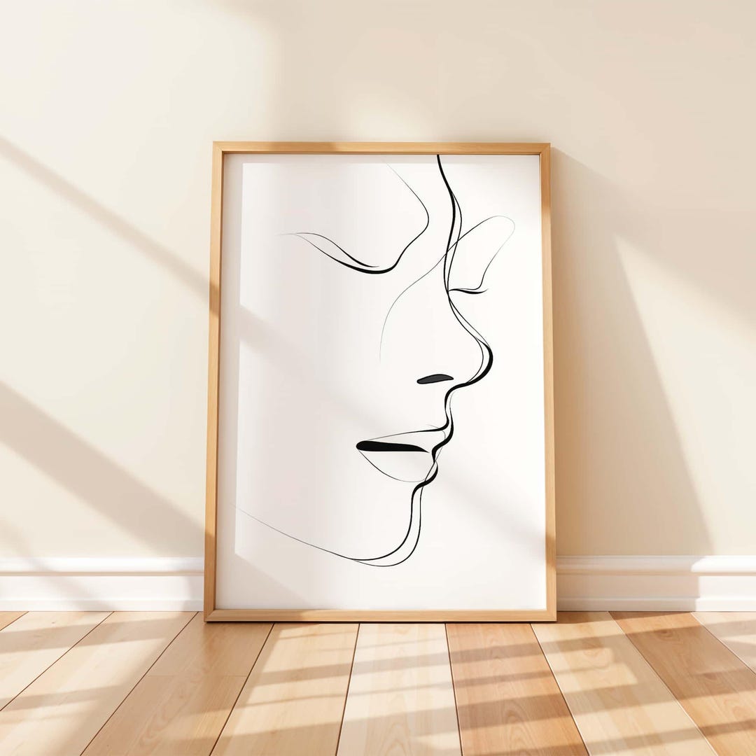 Single Line Face Printable Wall Art, Minimalist Digital Download Poster ...