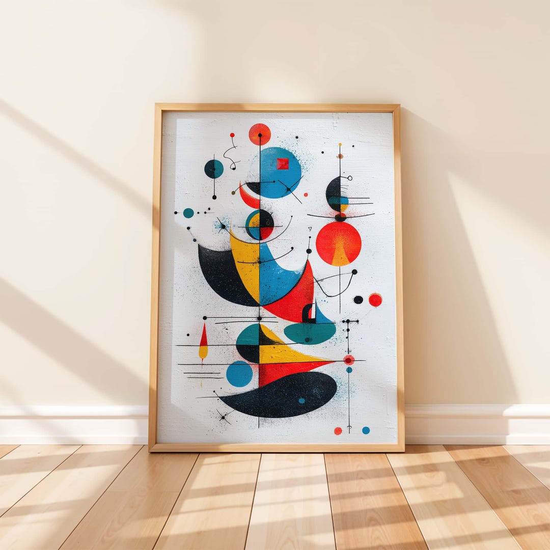 Mid-century Miro Style Printable Poster – Bauhaus Geometric Abstract ...