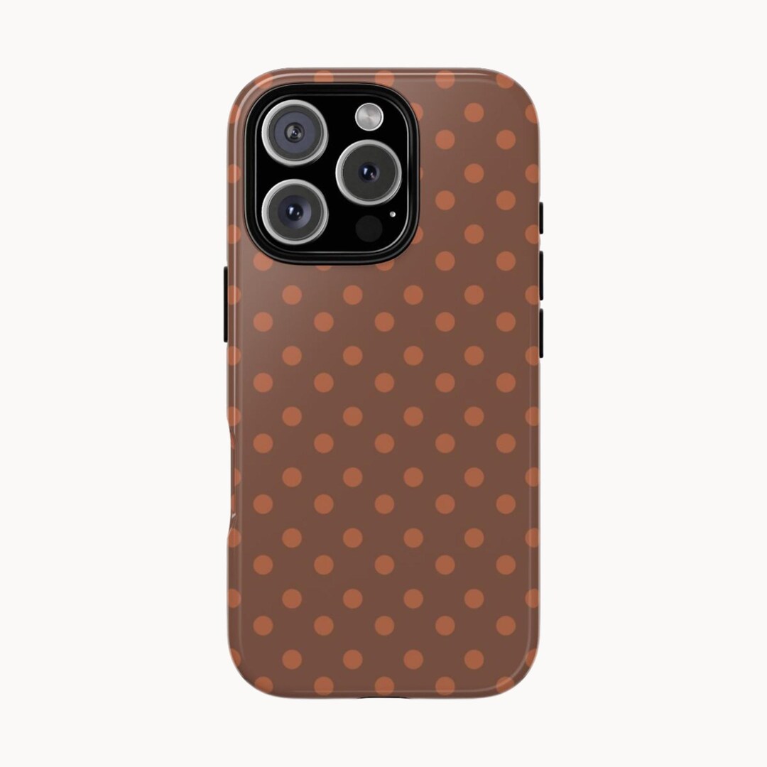 Polka Dot Phone Case: Warm Brown Retro Dot Pattern - Etsy