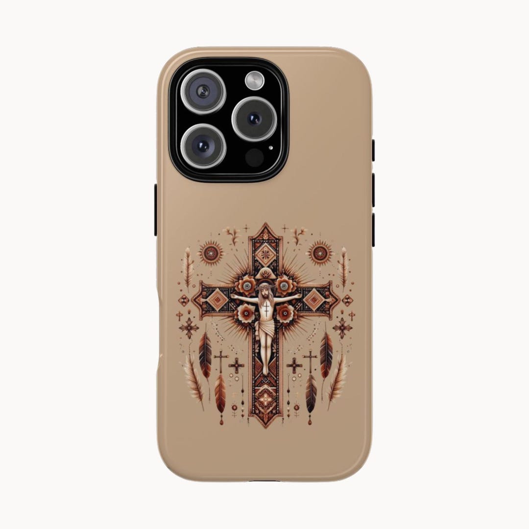 Boho Christian Cross Phone Case: Western Jesus Crucifix Floral Design ...