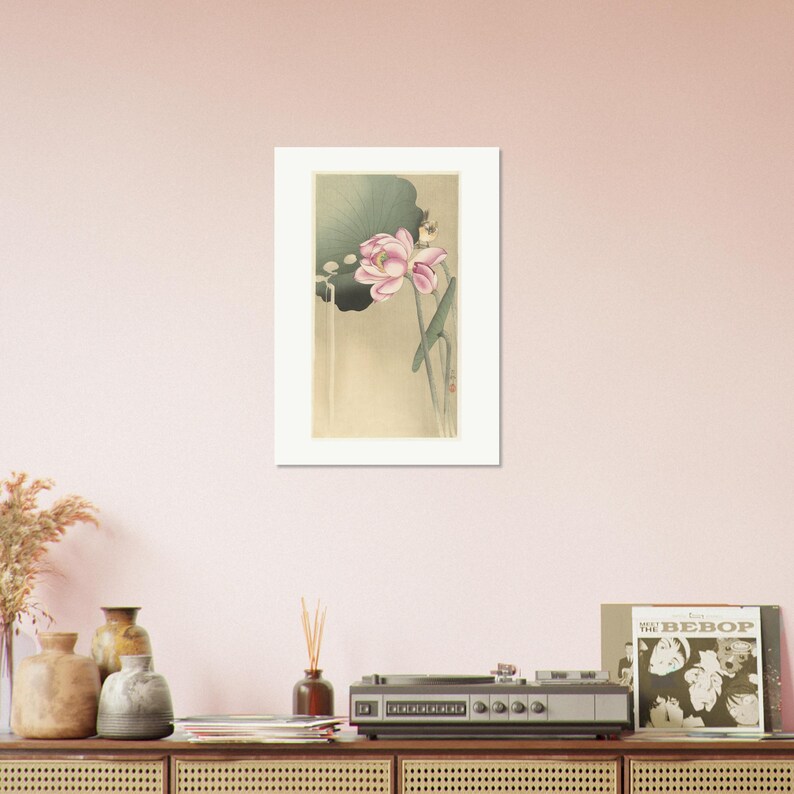Ohara Koson Lotus Print, Japanese Flower Art Digital Download, Songbird ...