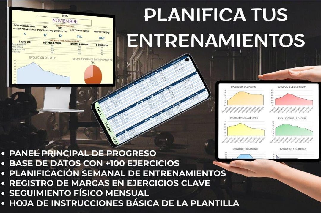 Excel Workout Planner | Gym Routine + Progress Tracking | Fitness ...