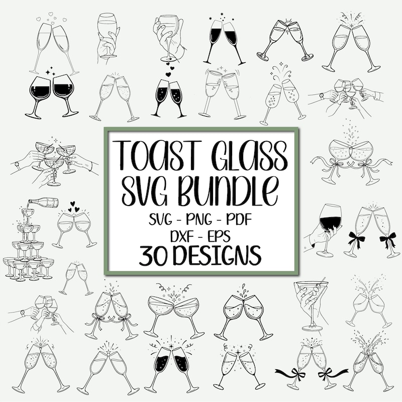 Toasting Cocktails Svg - Etsy UK