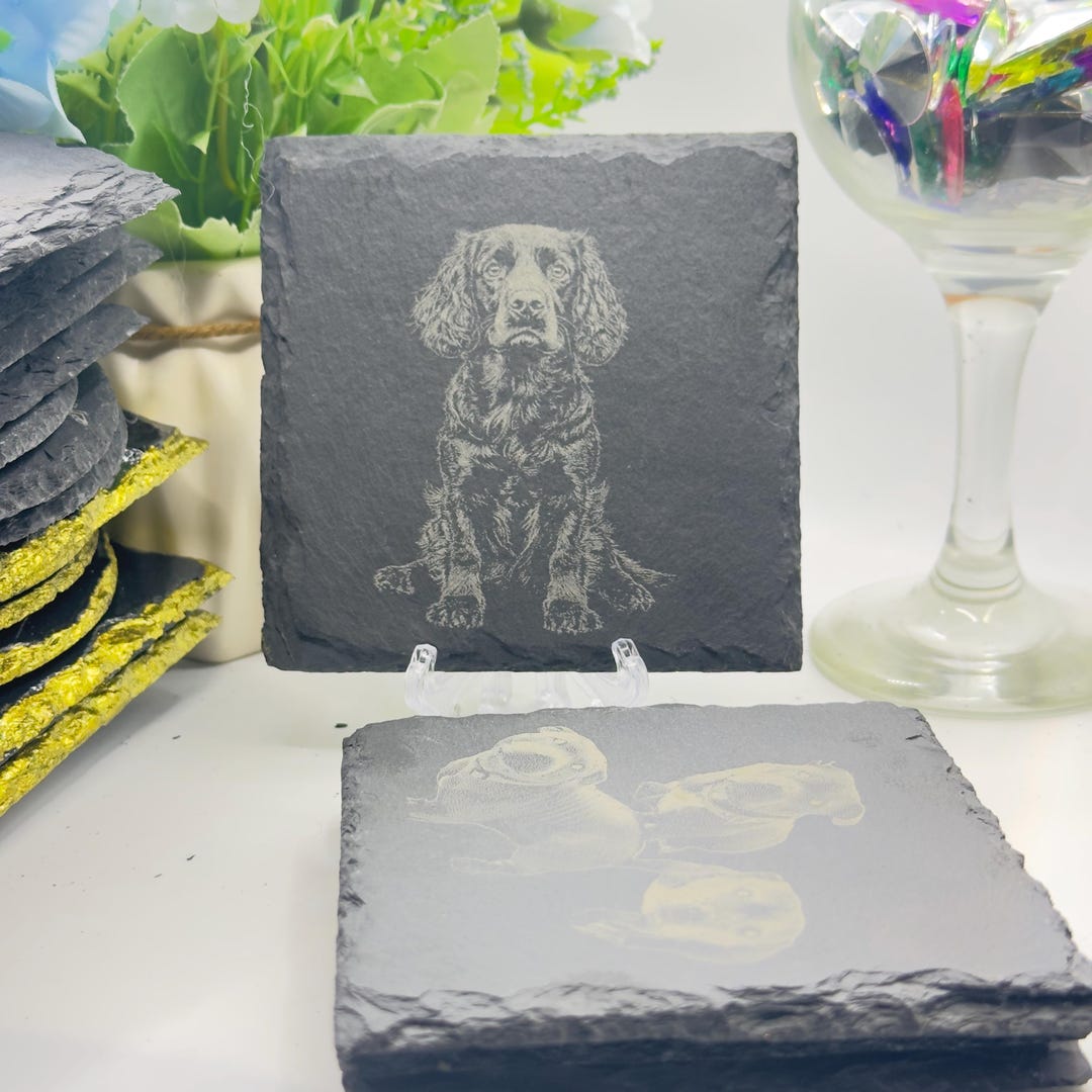 Personalised Dog Slate Coaster | Custom Pet Coaster From Photo ...