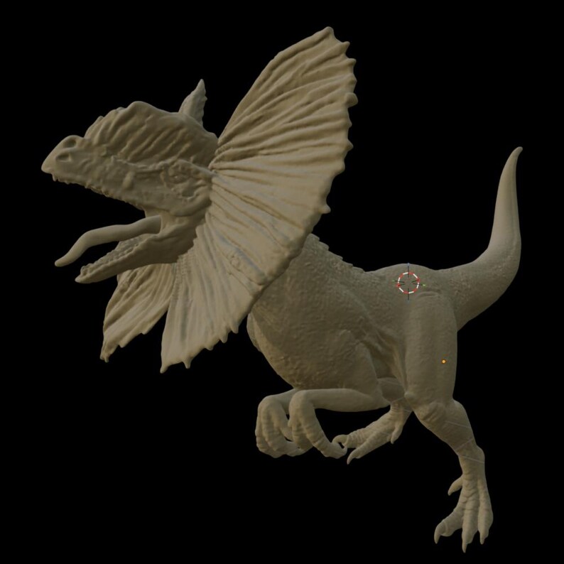 Dilophosaurus 3D Printed Dinosaur – Hand Painted Figure, Jurassic Dino ...