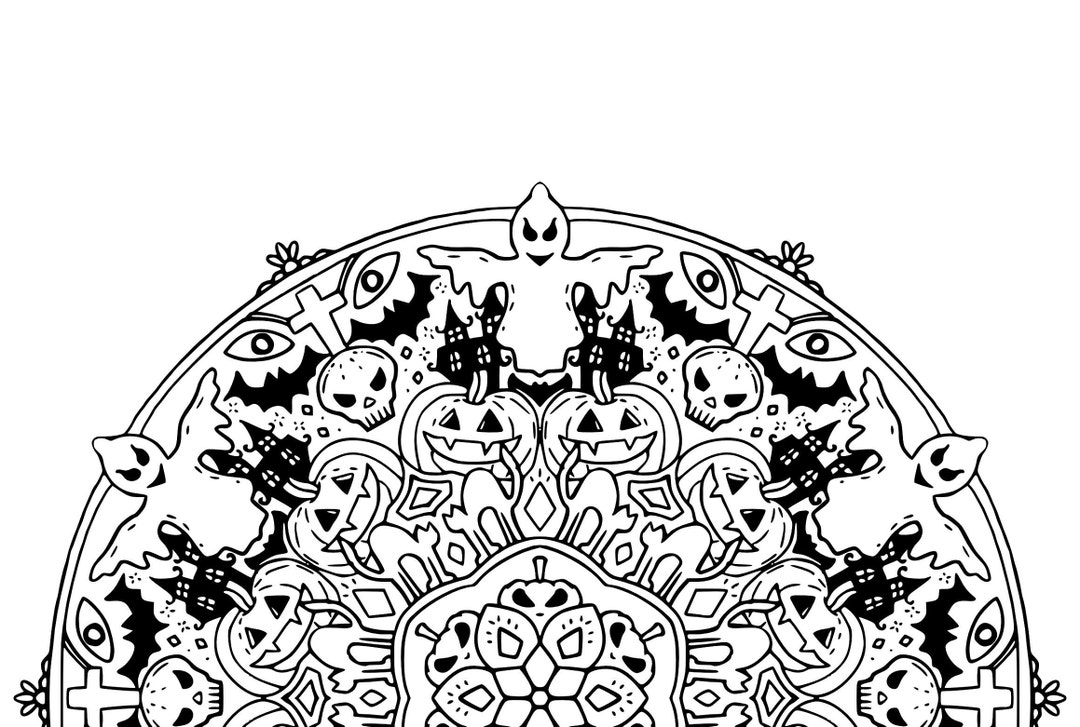 Halloween Mandala Coloring Pages *digital Download* - Etsy