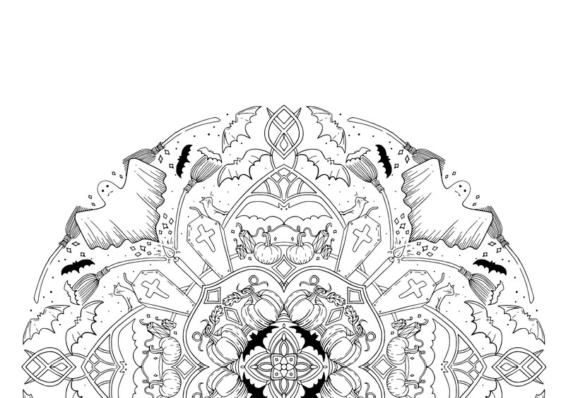 Halloween Mandala Coloring Pages *digital Download* - Etsy