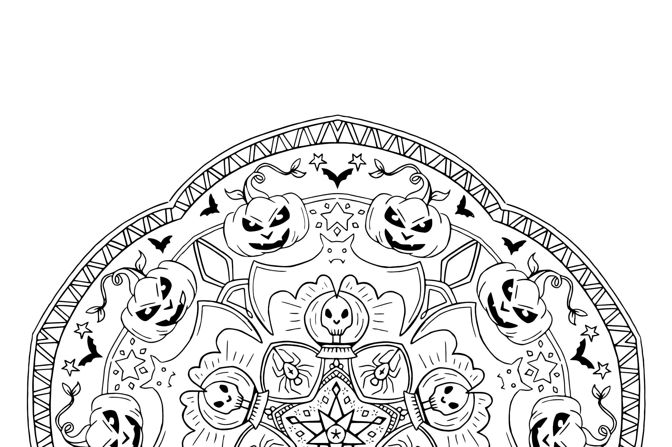Halloween Mandala Coloring Pages *digital Download* - Etsy