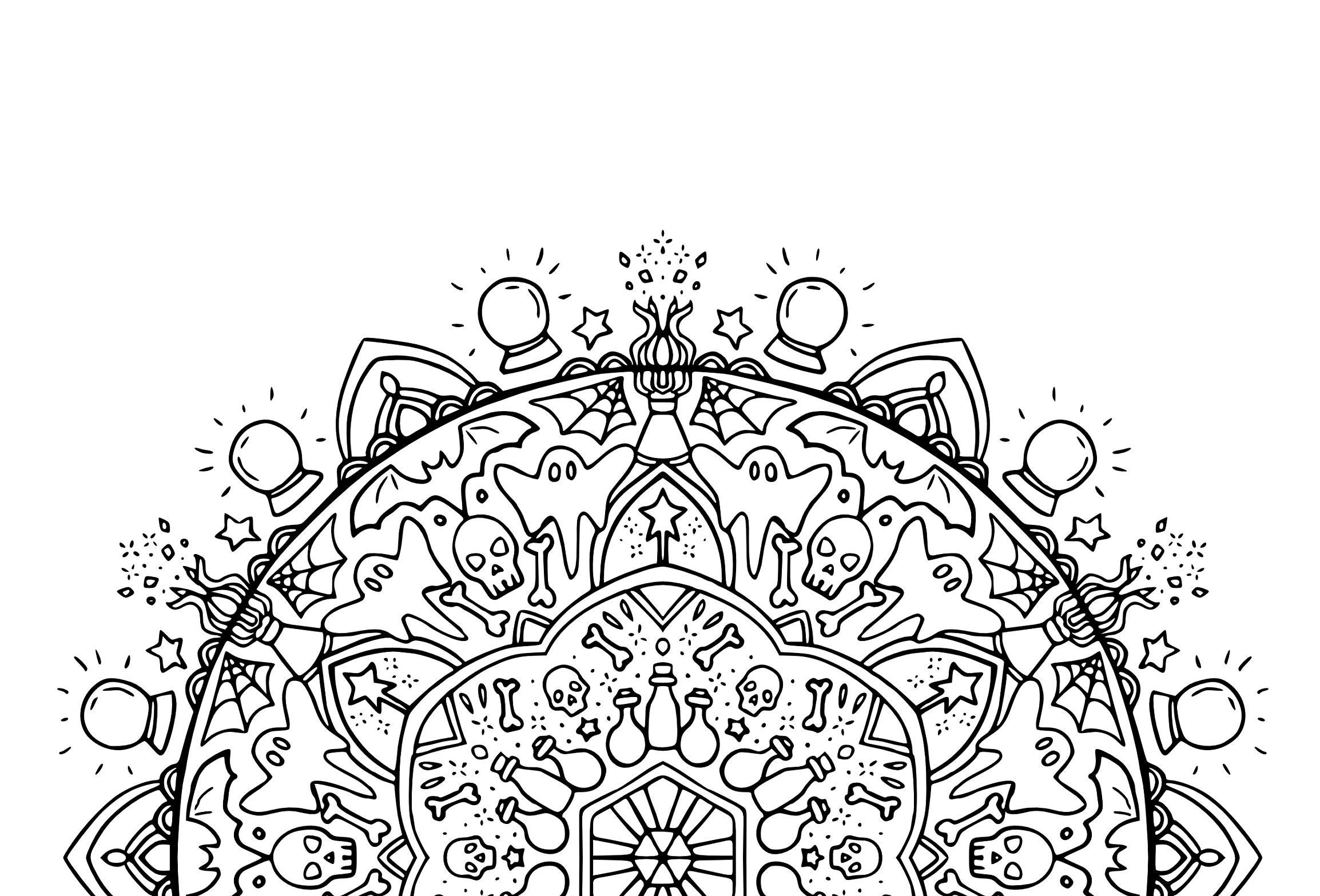 Halloween Mandala Coloring Pages *digital Download* - Etsy