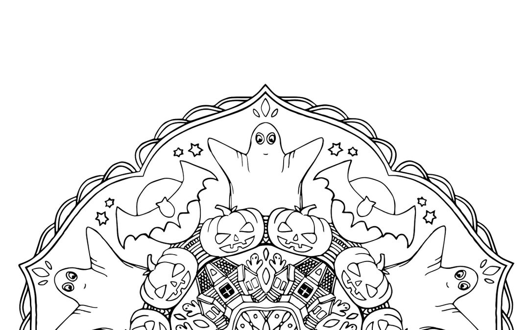 Halloween Mandala Coloring Pages *digital Download* - Etsy