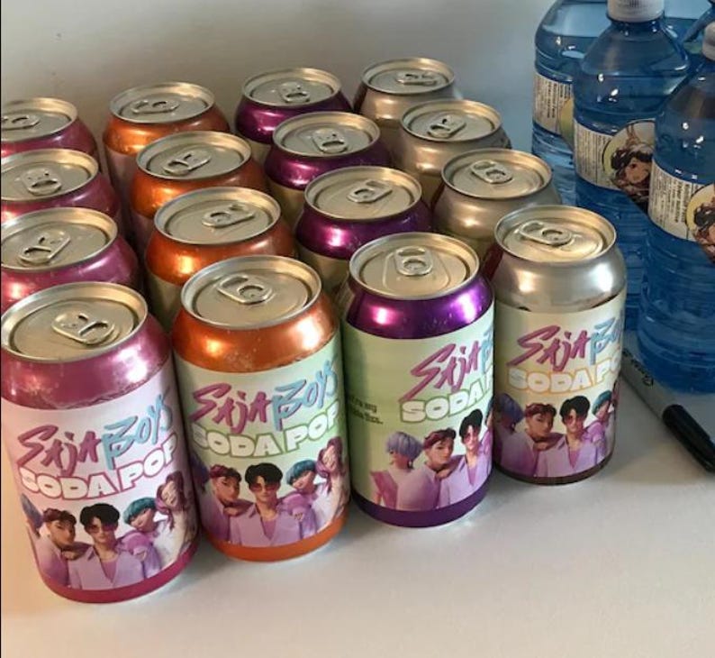 Kpop Demon Hunters Soda Can Labels | Saja Boys Birthday Party Pop ...