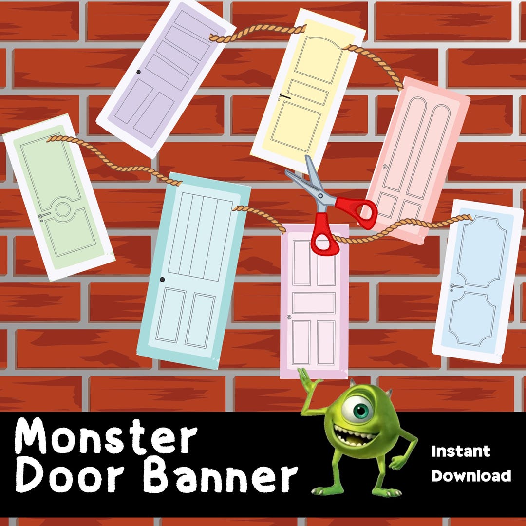 Printable Monsters Banner Monsters Doors Banner Monsters Baby Shower ...