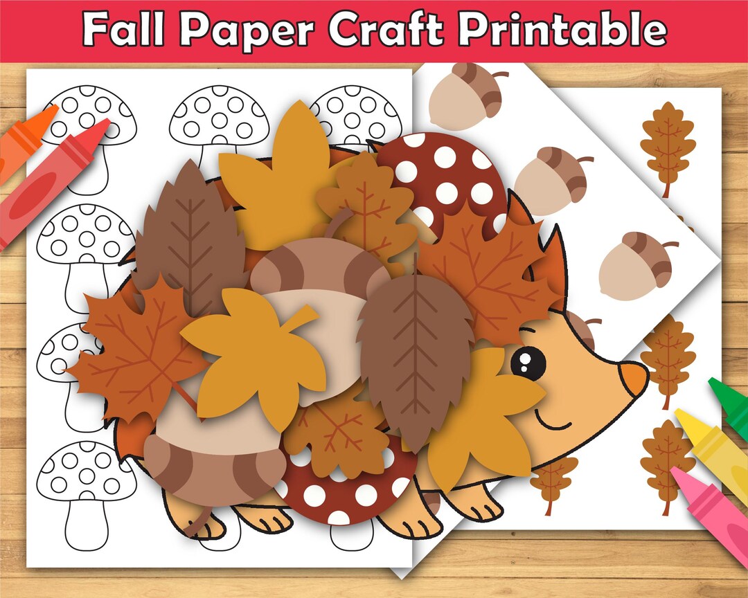 Fall Paper Craft Printable, Autumn Activity for Kids, Fall Craft for ...