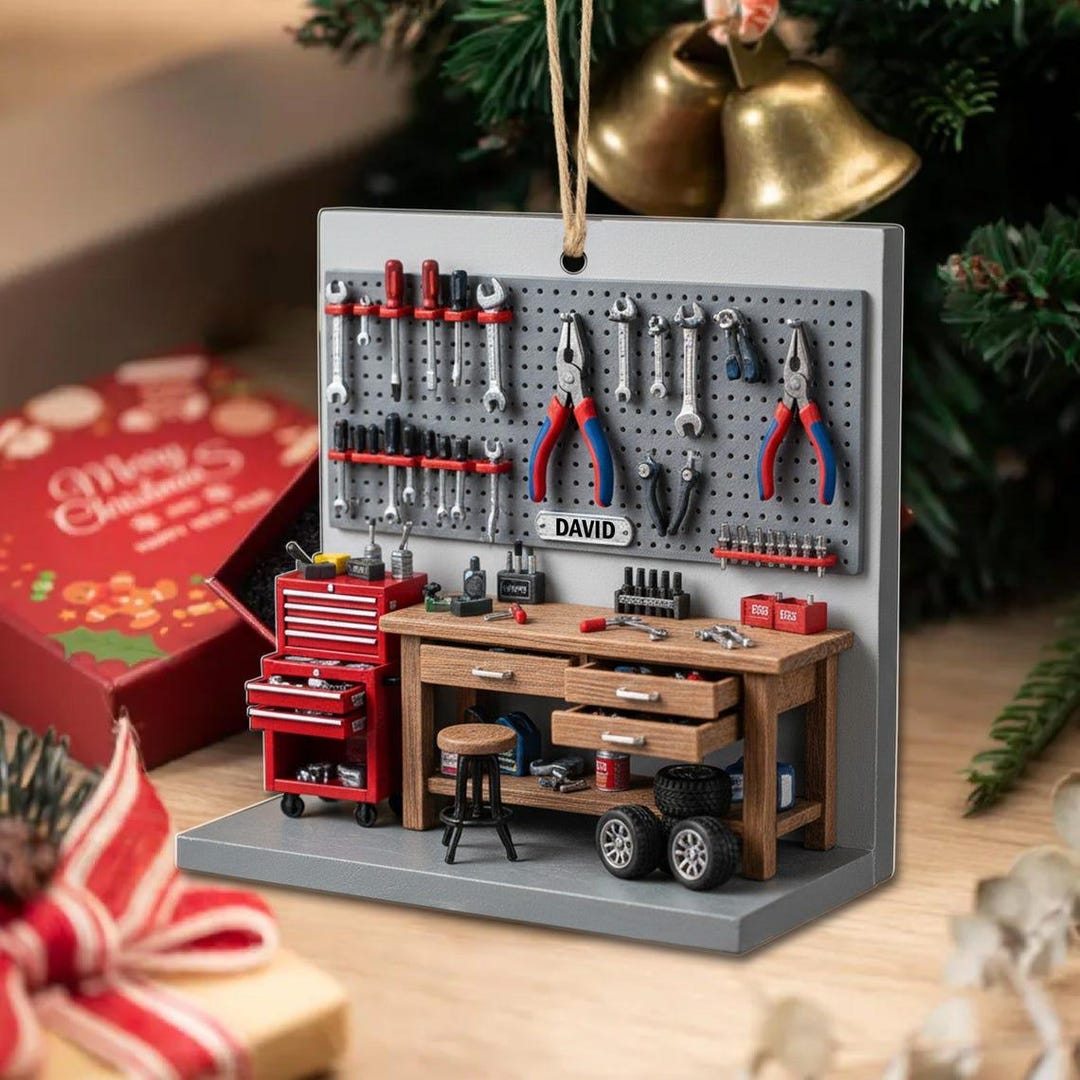 Custom Mechanic Tool Box 2D Flat Acrylic Ornament, Custom Tools Garage ...