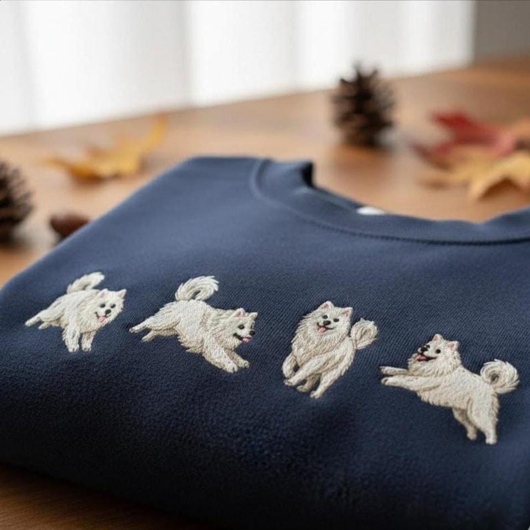 Embroidered Samoyed Dog Design, Samoyed Mom Digital File, Dog Lover ...