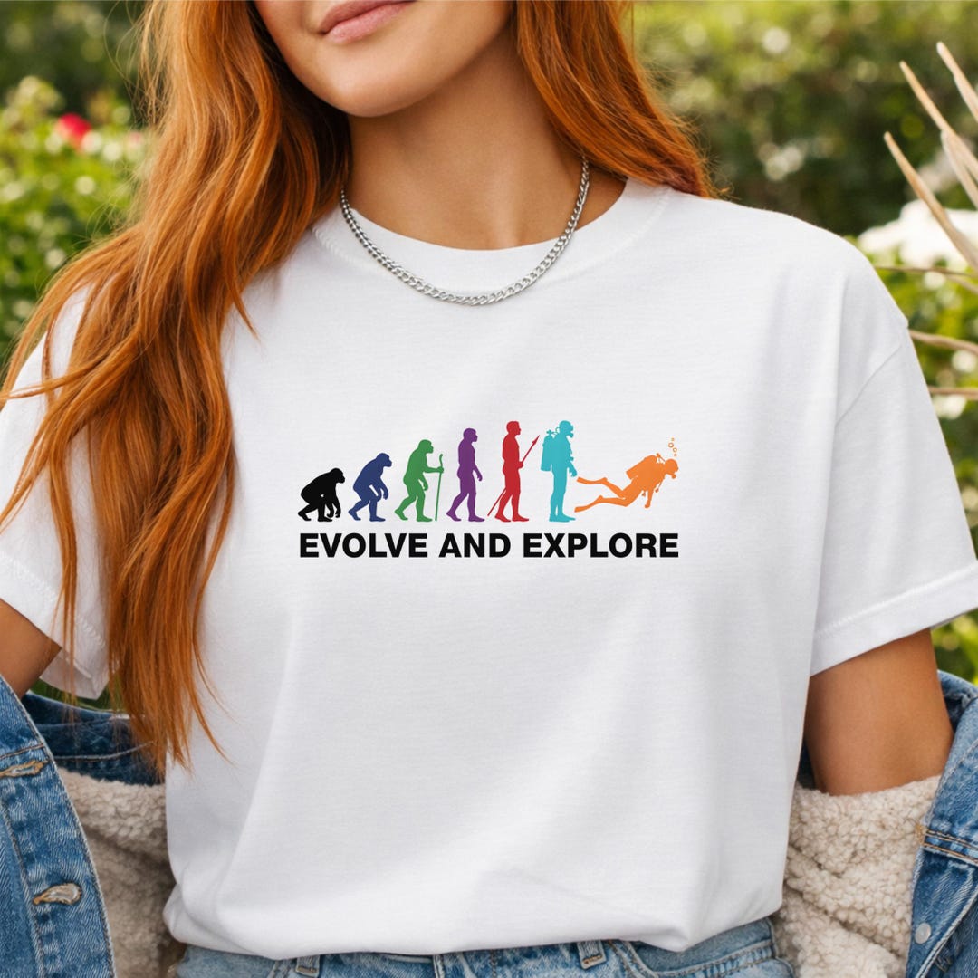 Scuba Diver Evolution Graphic Tee, Ocean Adventure Shirt - Etsy