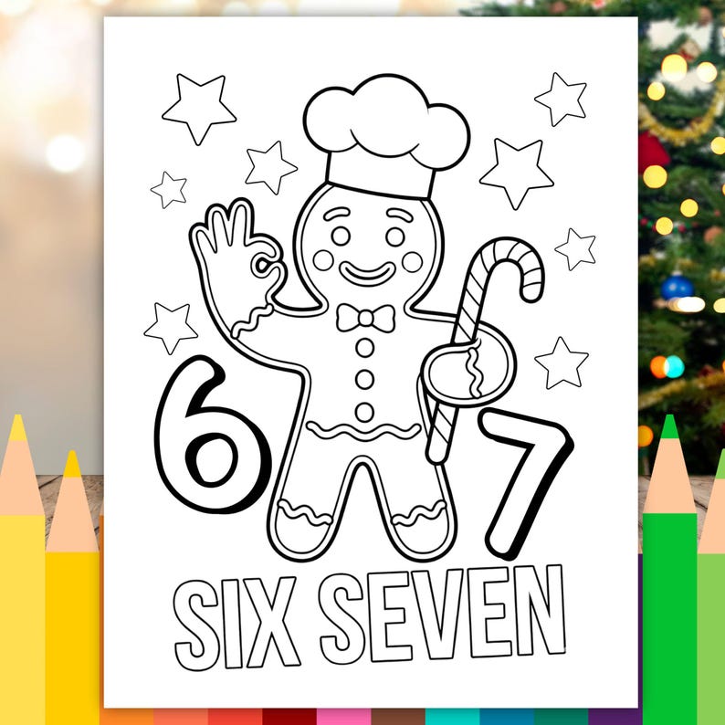Gingerbread Man 6 7 Coloring Page, Viral Trend Christmas Activity (PDF ...