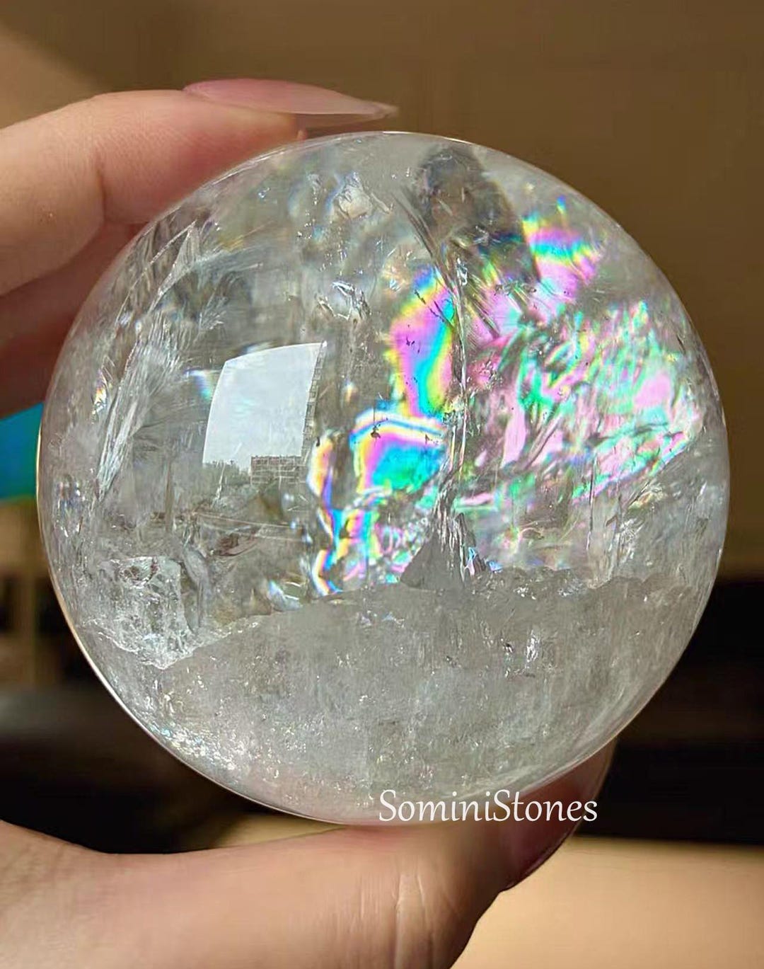 Natural Clear Quartz Sphere With Rainbow Himalayan Clear Quartz Ball ...