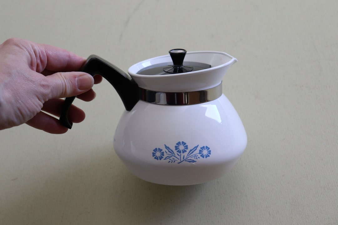 Vintage 3 Cup Corning Ware Coffee / Tea Pot - Blue Cornflower Design - Etsy