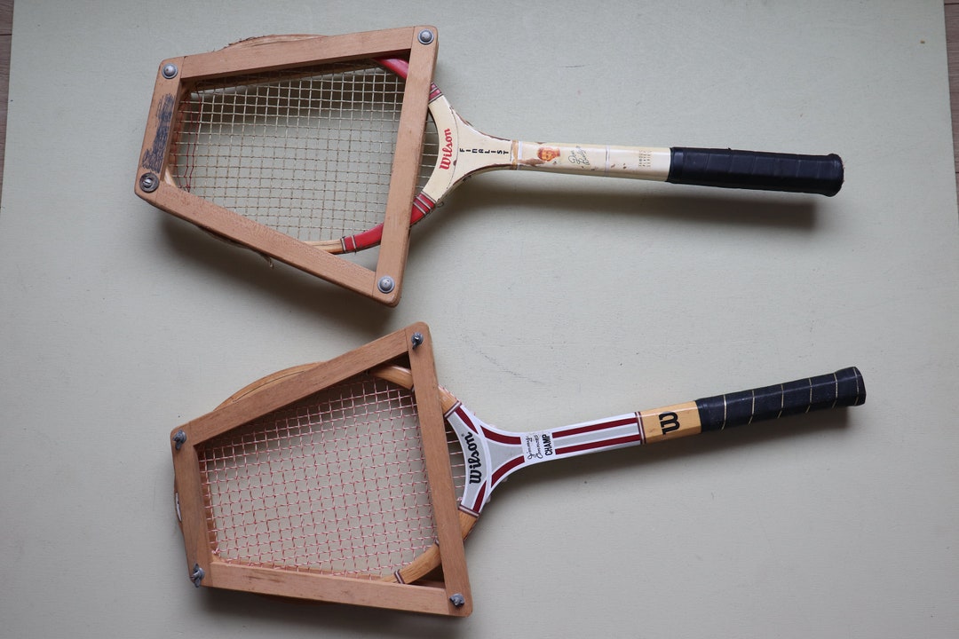 Vintage Wooden Tennis Racket With Cage / Frame -set of Two - Etsy