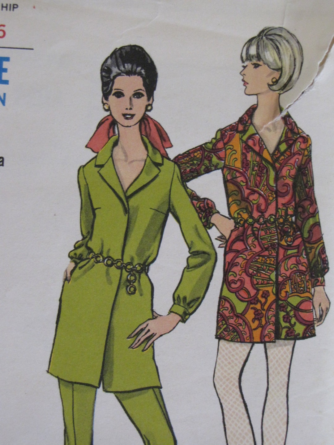 Vintage Vogue Shirt Dress and Slim Pants Pattern Size 12 Bust 34 Vogue ...