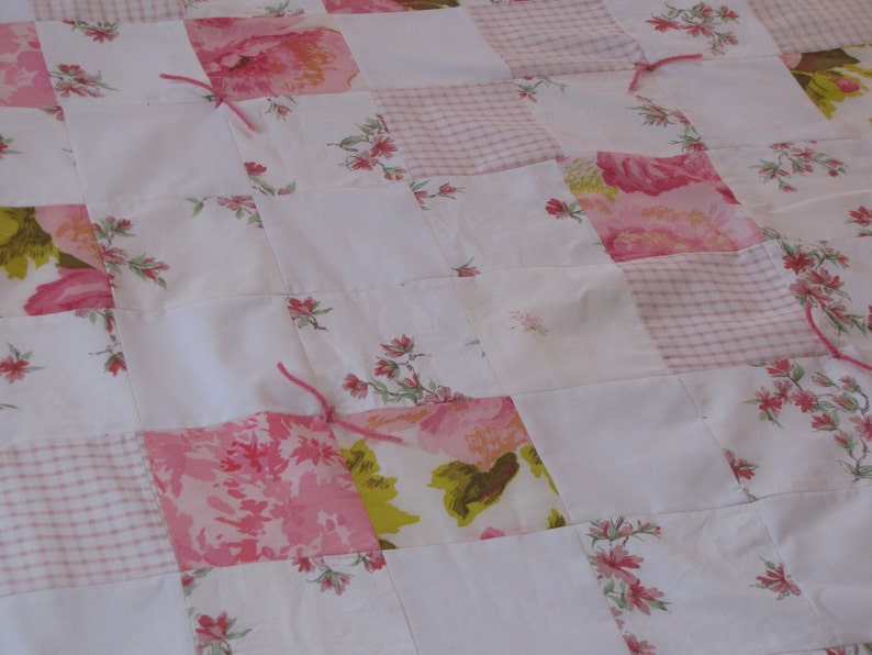 Handmade Pastel Pink Patchwork Baby Crib Quilt / Blanket - Etsy