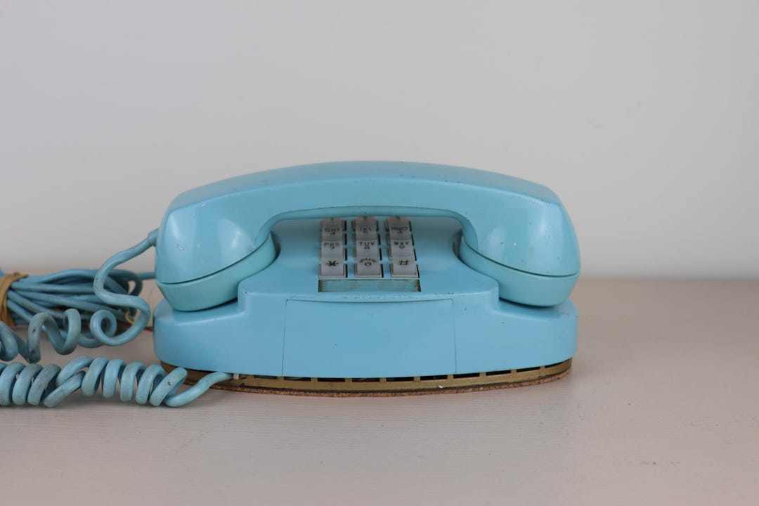 Vintage Turquoise Push Button Phone - Etsy