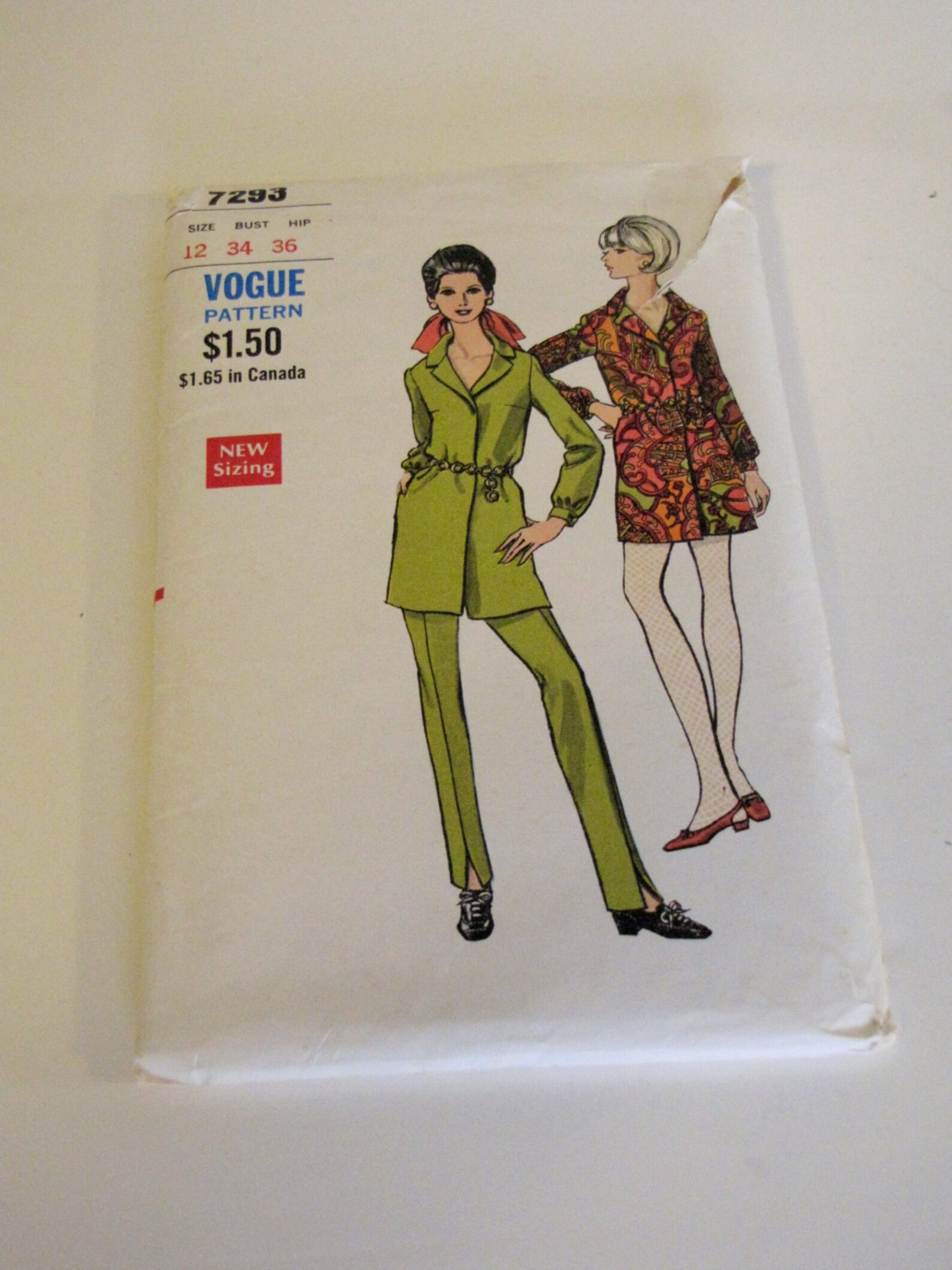 Vintage Vogue Shirt Dress and Slim Pants Pattern Size 12 - Etsy