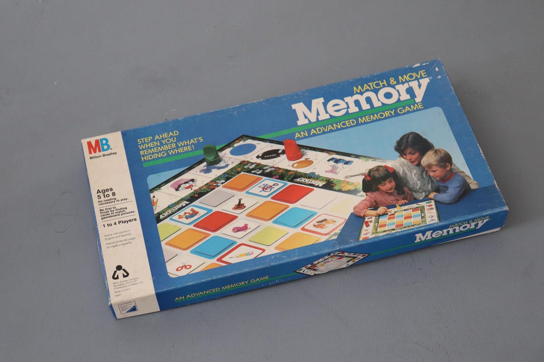 Vintage 1986 Advanced Memory Game - Match & Move - Etsy