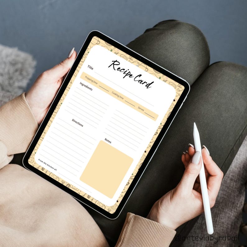 Editable Recipe Card Template | 10-page Printable Recipe Binder ...