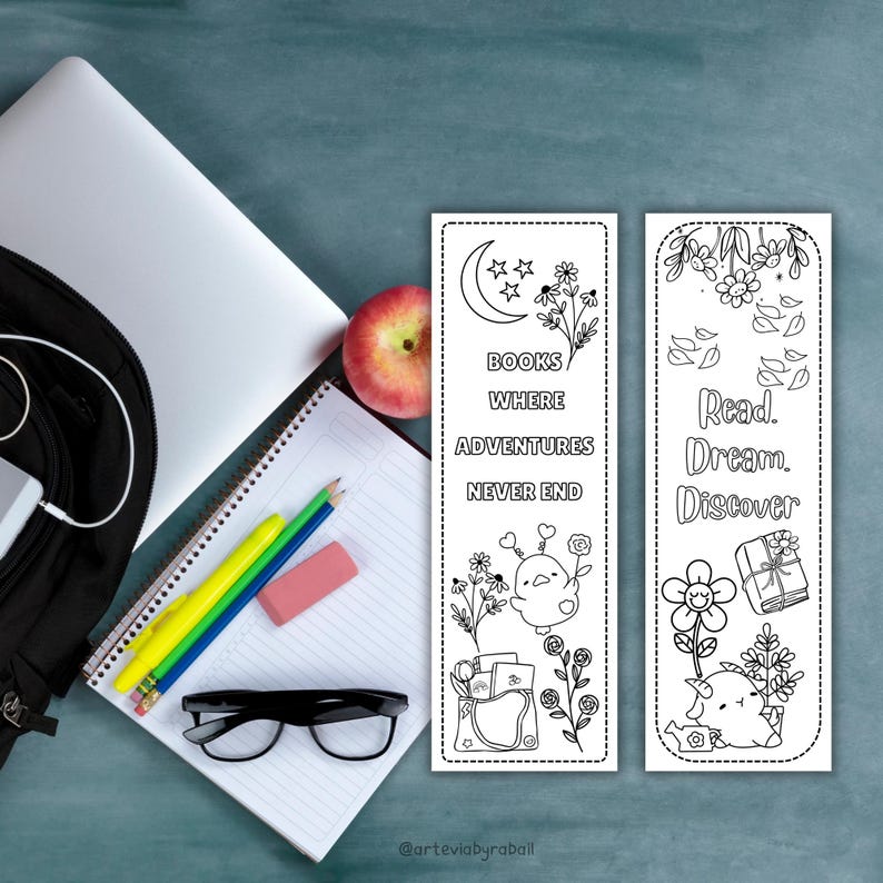 Printable Coloring Bookmarks | Inspirational Quote Bookmarks | DIY Gift ...