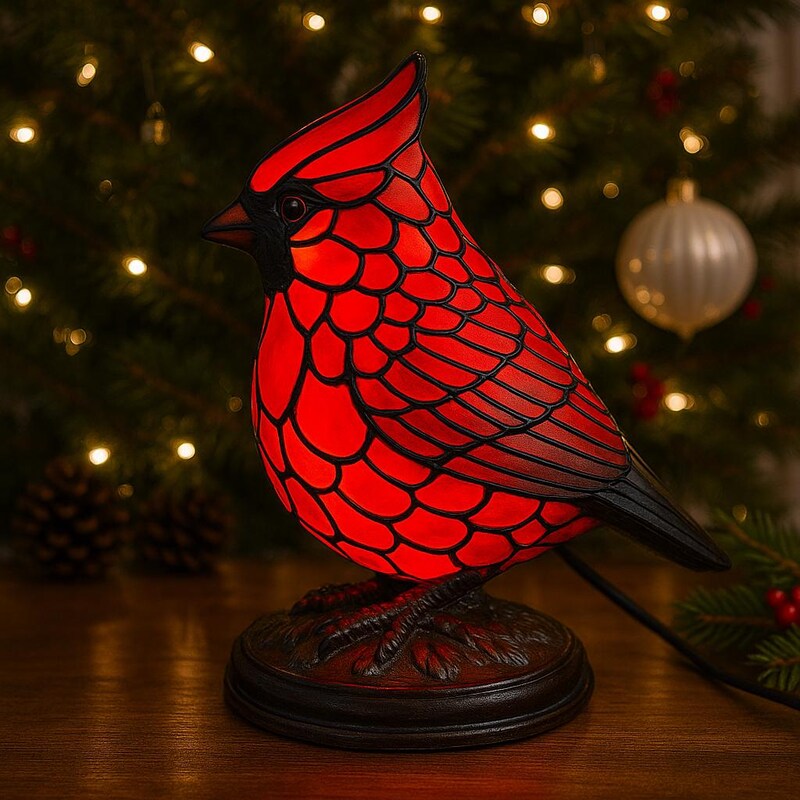 Lamp Stained Glass Bird - Etsy UK